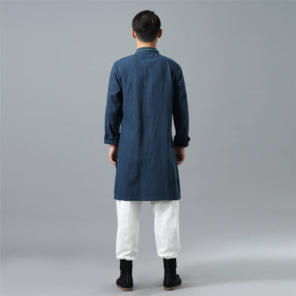 Men Asian Style Long-sleeved Linen and Cotton Tunics | Osonian Clothing